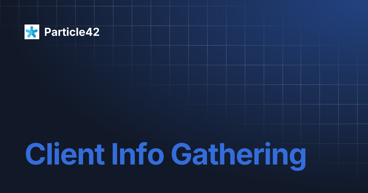 Client Info Gathering | Particle42