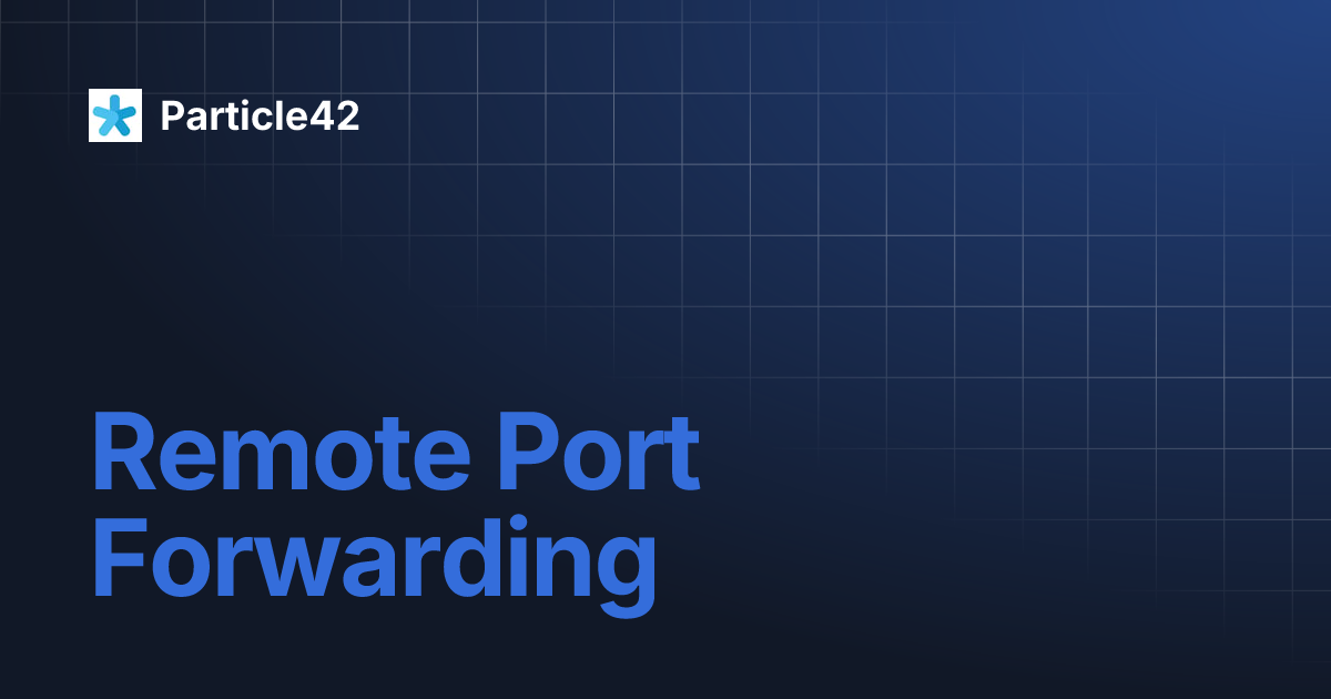 Remote Port Forwarding | Particle42