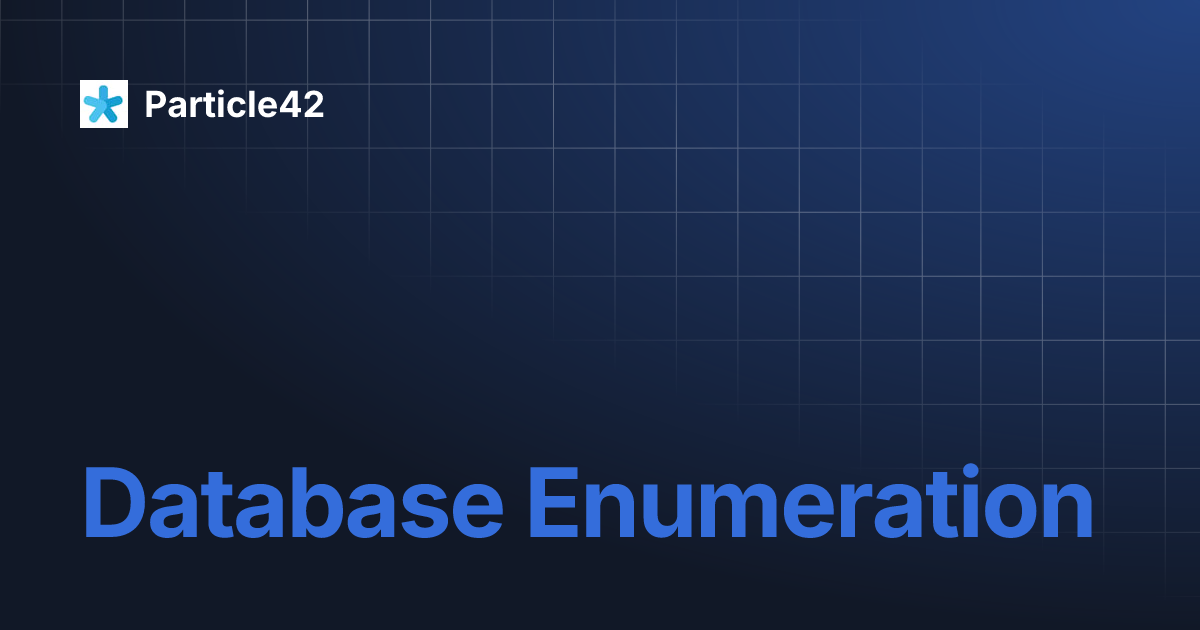 Database Enumeration | Particle42